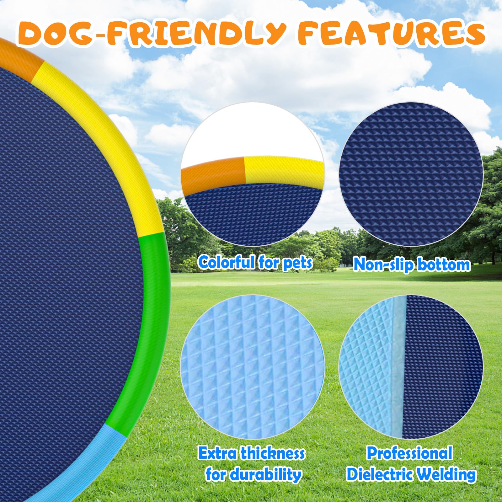 Toffos 13FT Large Splash Pad for Toddlers and Dogs, Giant Non-Slip ...