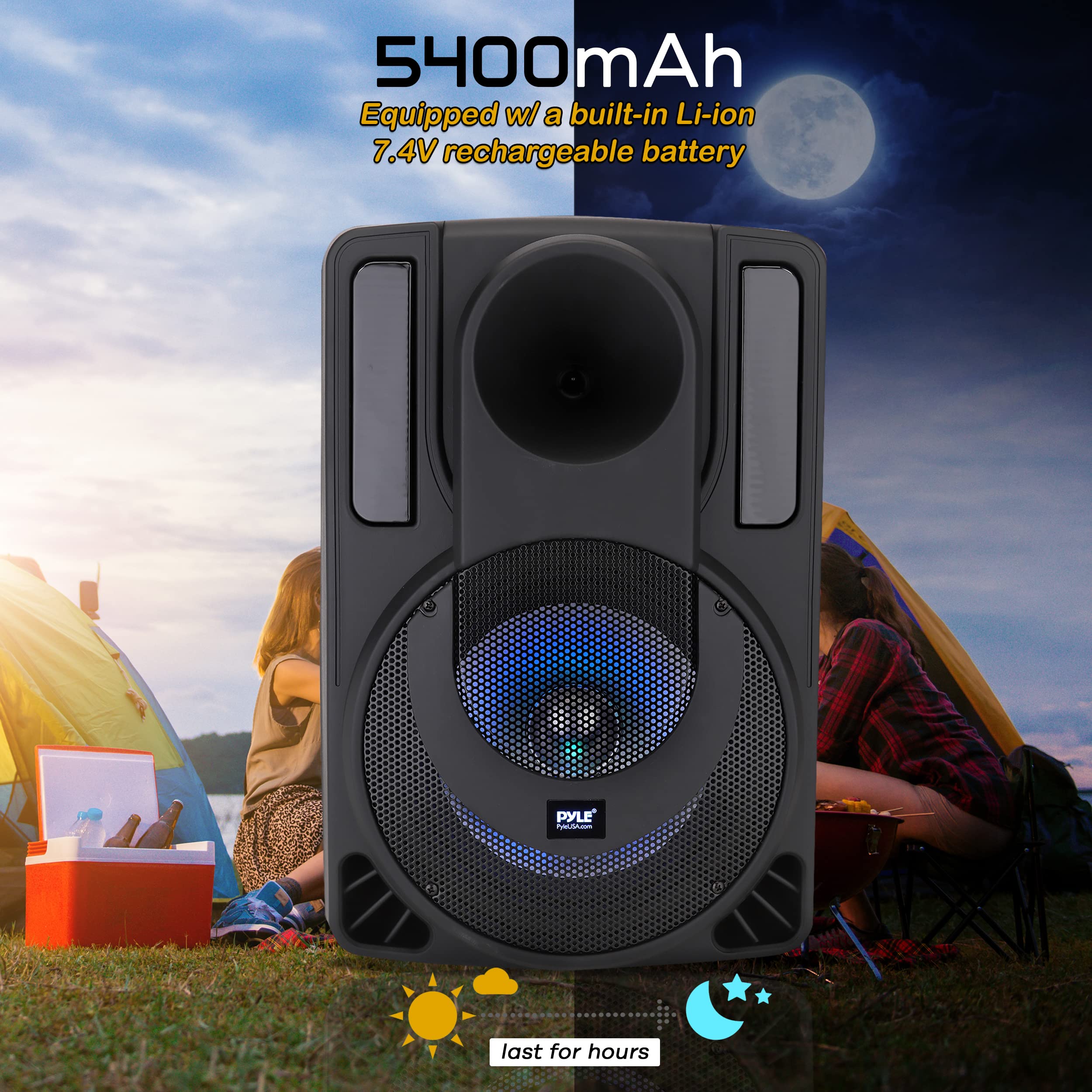 8’’ Portable PA Speaker System - Wireless BT Streaming PA & Karaoke ...