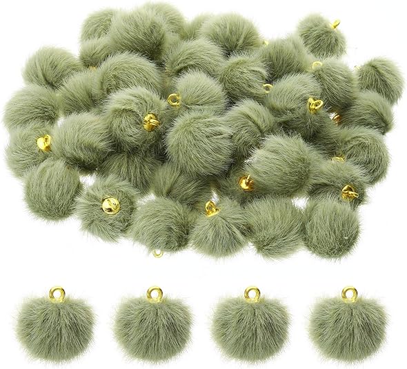 Amazon.com: PATIKIL 50pcs Pom Poms Charm, Pompoms Charm Craft Pom Poms ...