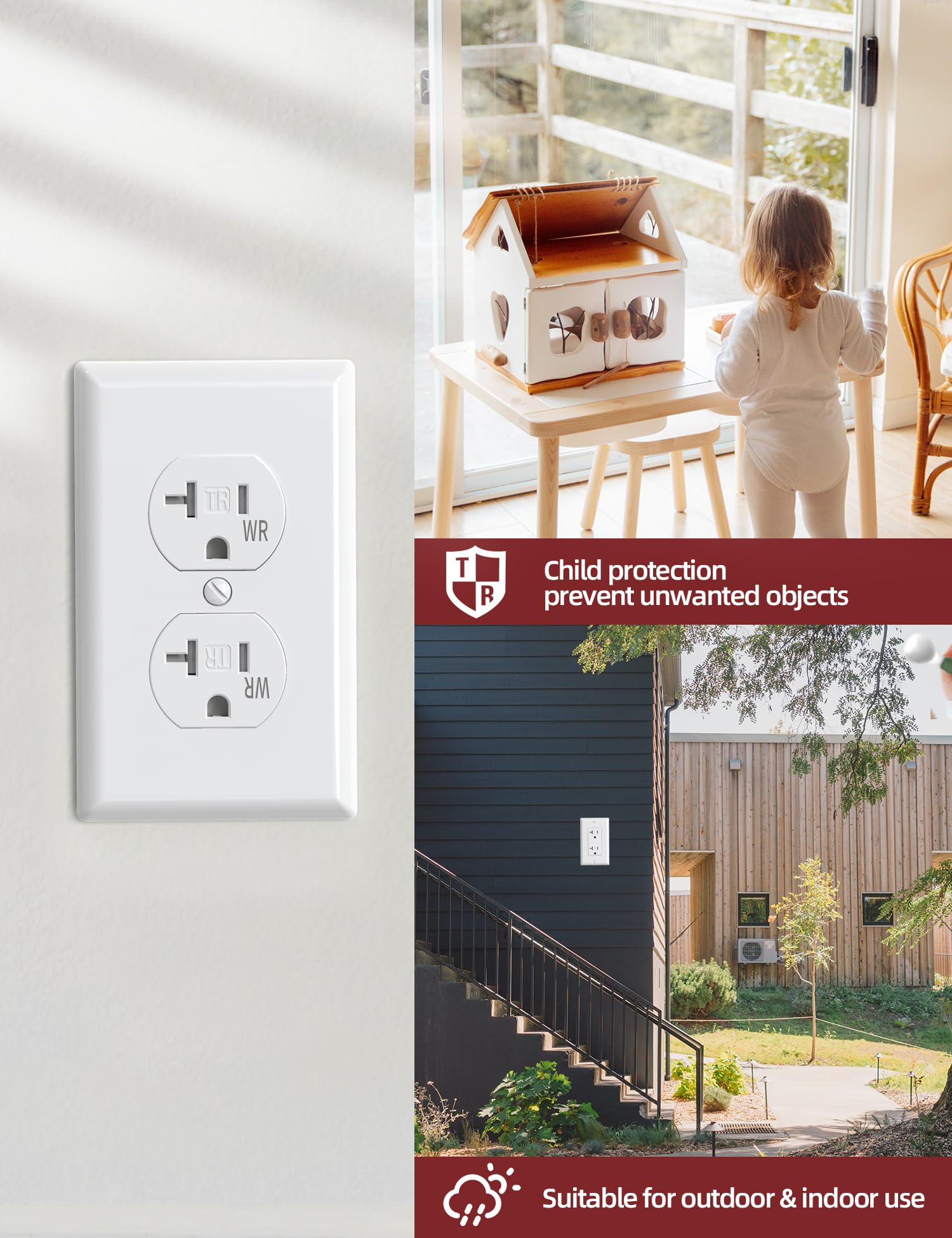 Snapklik.com : 20 Amps Outlets Duplex Electrical Receptacle Outlets,WR ...