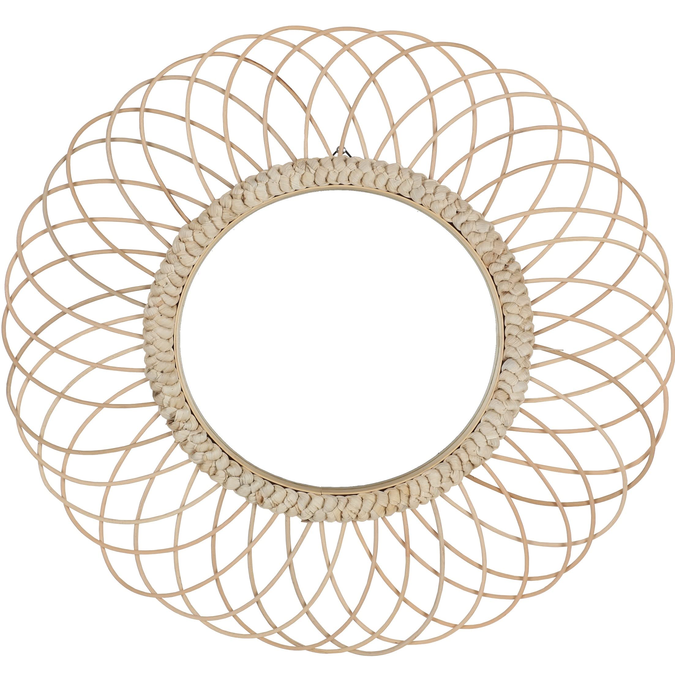 Snapklik.com : Mirrorize Round Rattan Mirror For Boho Wall Decor 24 ...
