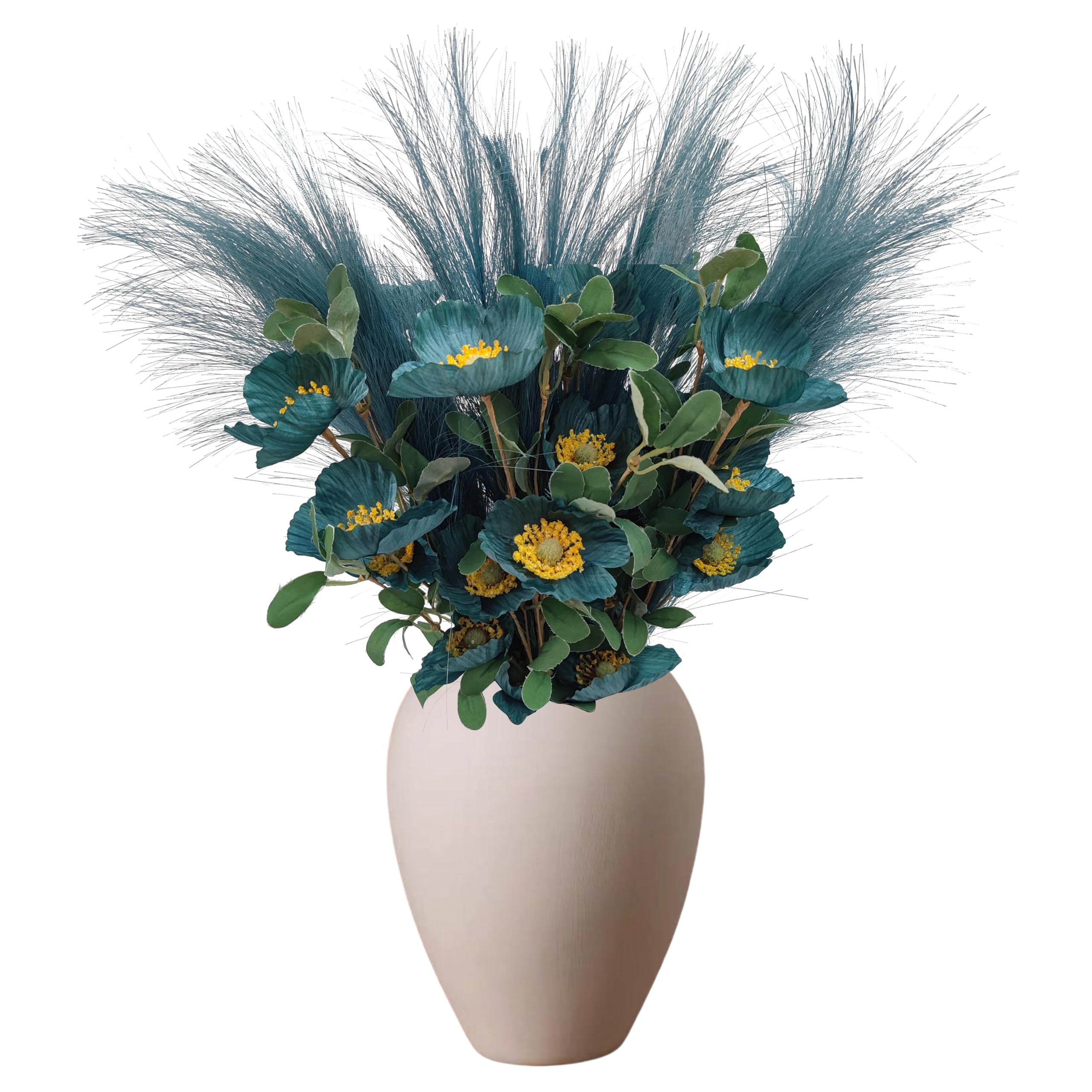 Amazon.com: NoriStyle 6 Pcs Royal Blue Poppy Flowers Artificial for ...