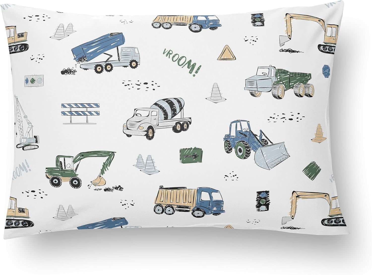 Amazon.com: Sweet Jojo Designs Construction Truck Boy Toddler Pillow ...