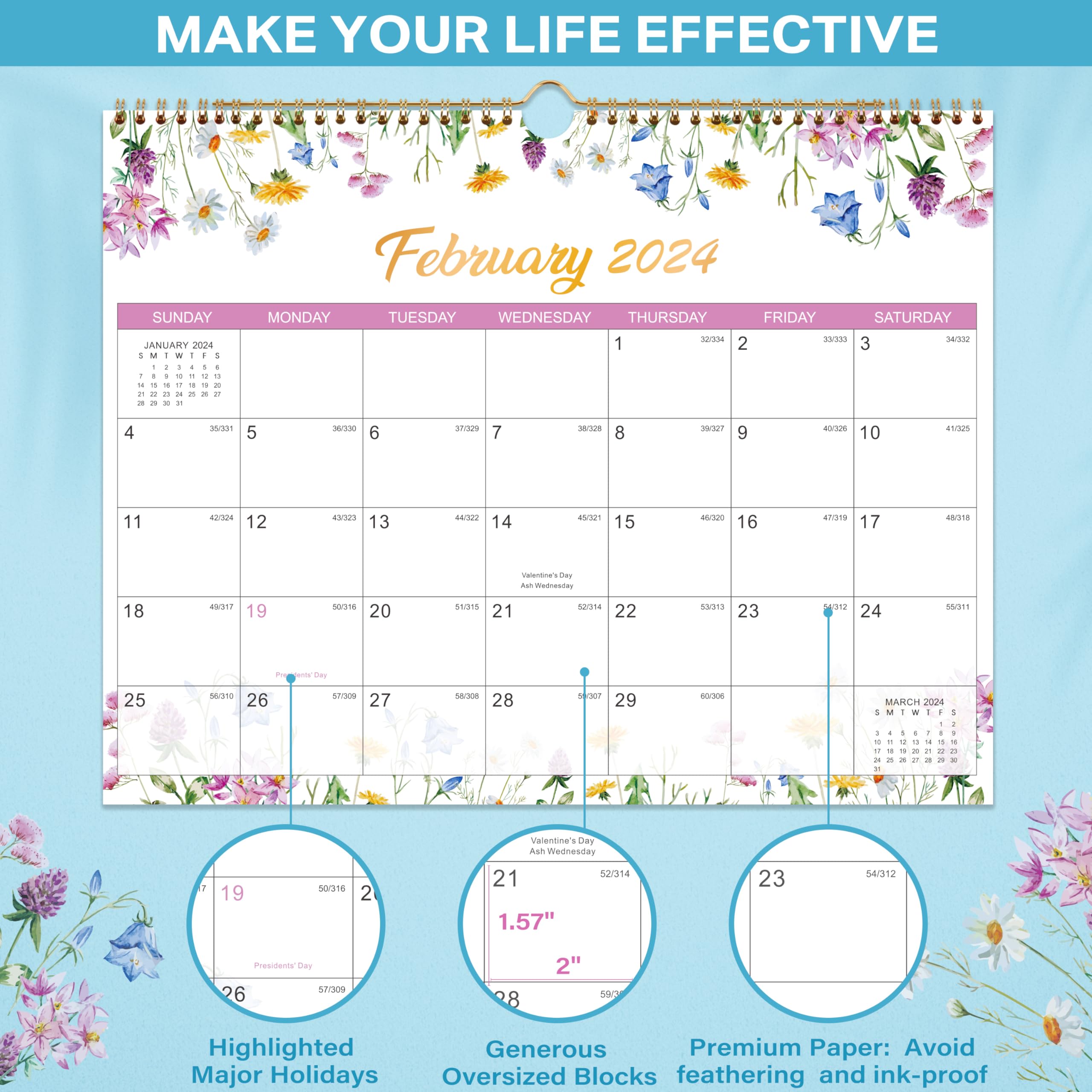 Snapklik.com : 2024 Calendar - Wall Calendar 2024, Jan
