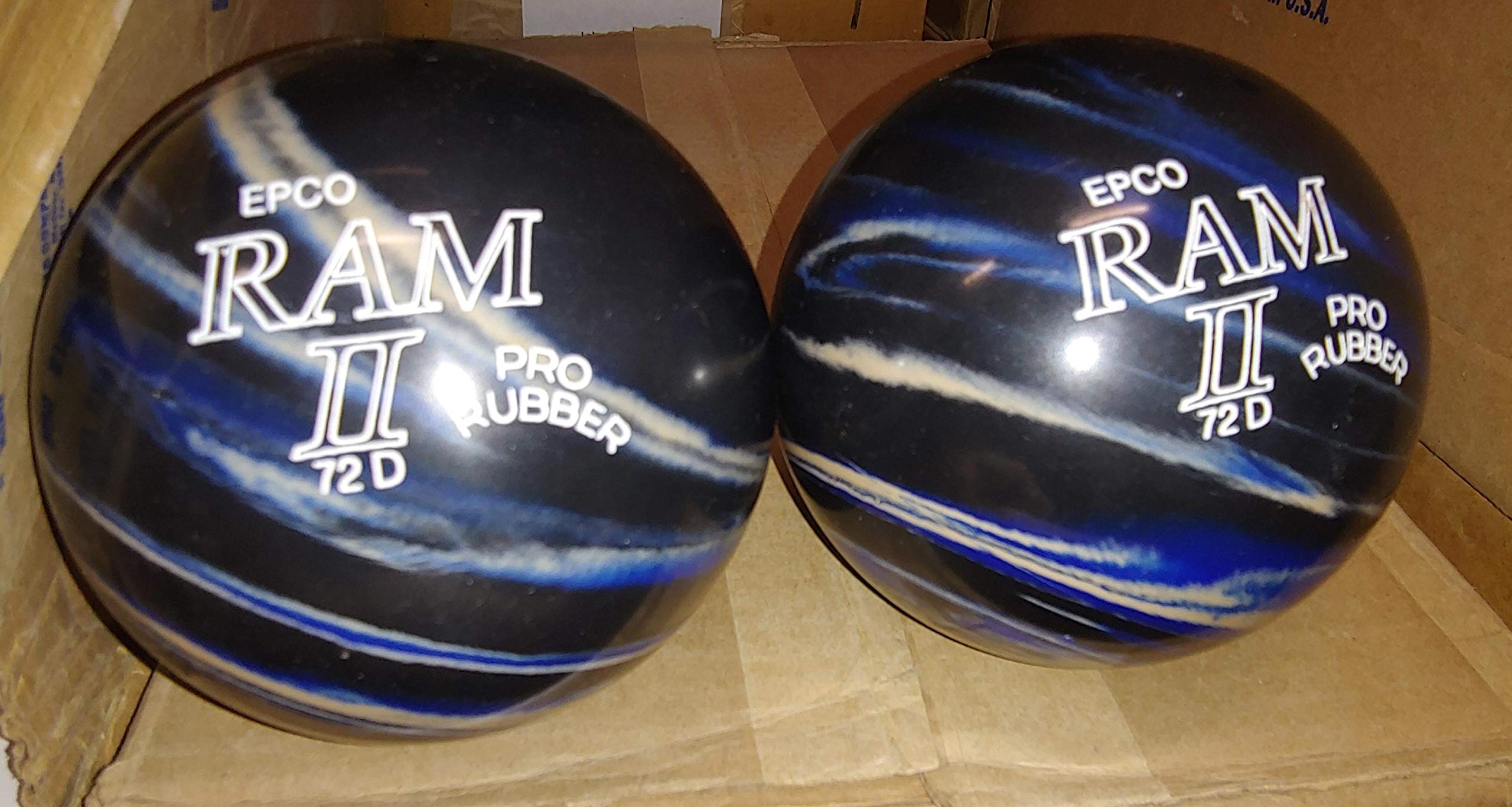 5 Pin/Duck Pin Bowling Balls (Pair of 2) RAM II Pro 72 Black Blue Tan 4 ...