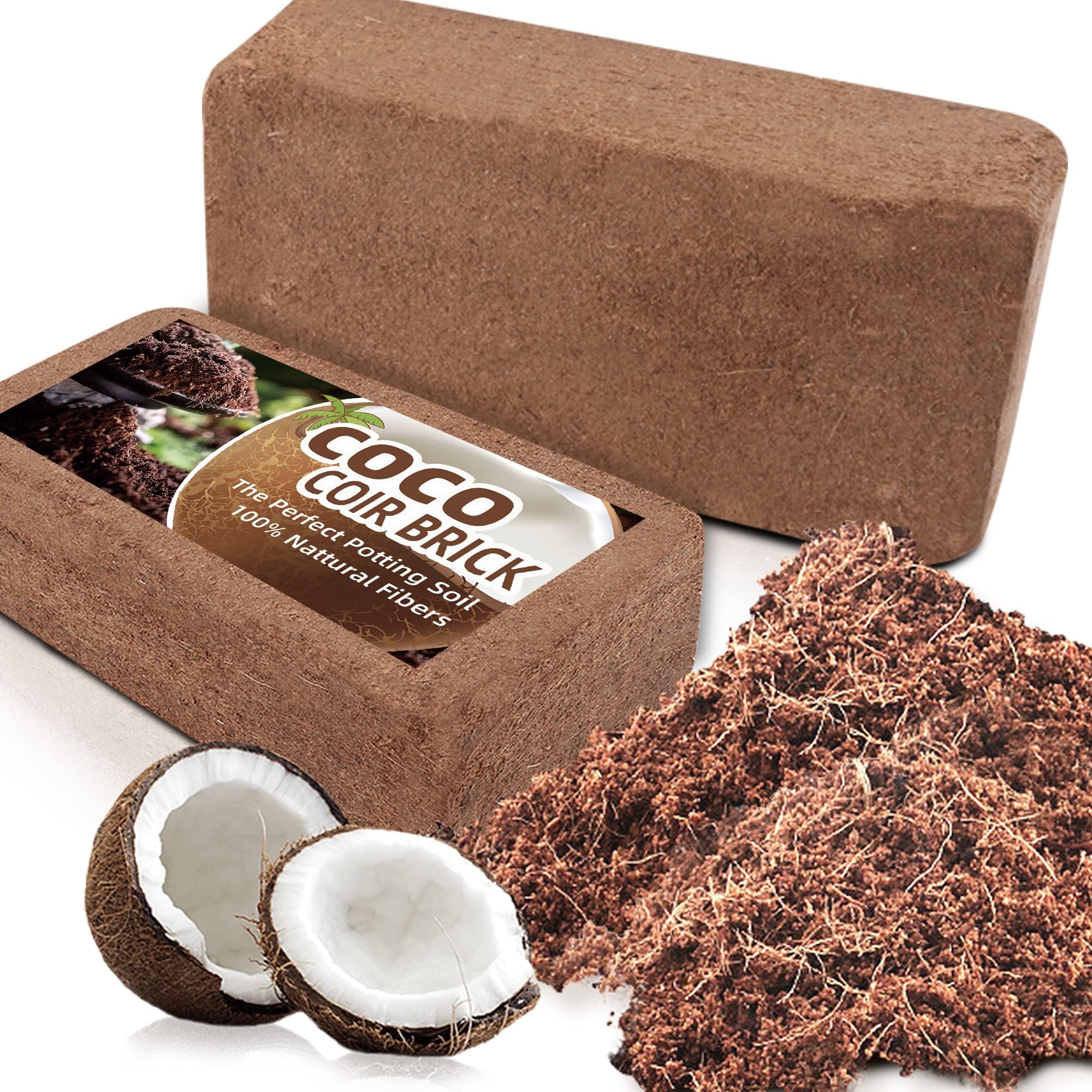 Amazon.com : GROW!T JSCPB - Coco Coir Mix Brick (Pack of 3), Brown ...