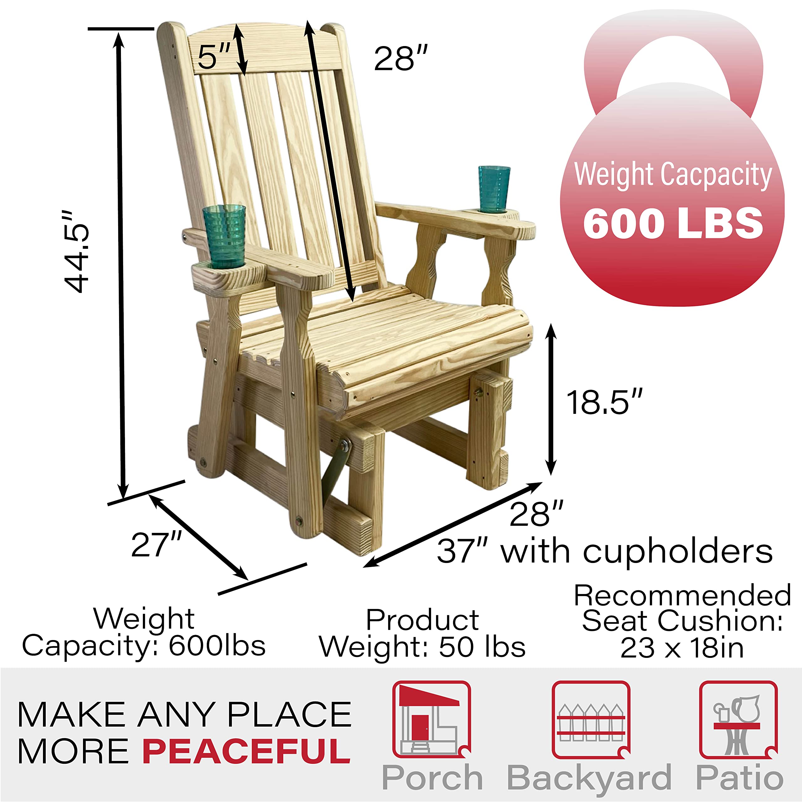Snapklik.com : Amish Casual Heavy Duty 600 Lb Mission High Back Treated ...