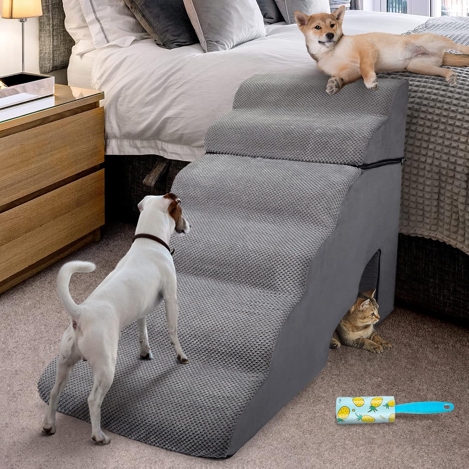Amazon.com : Foam Dog Stairs & Steps Ramps for High Beds 30-36 inches ...
