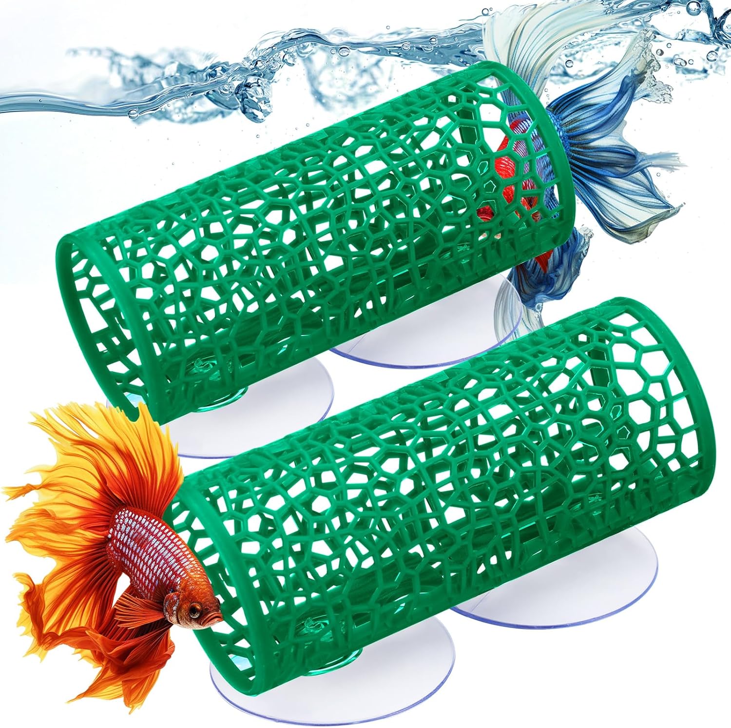 Amazon.com : Honeydak 2 Pcs Betta Fish Tank Accessories Betta Tunnel ...