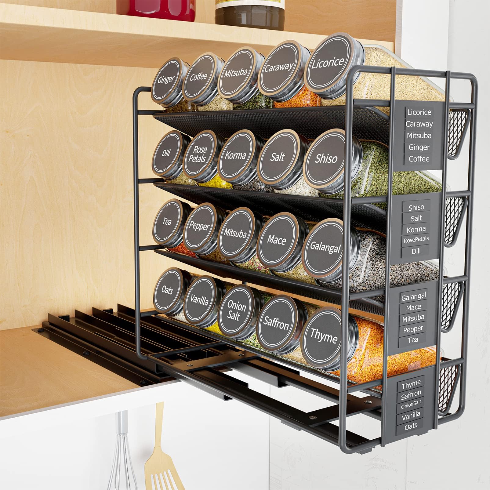 Amazon.com: Rubbermaid Clear Plastic Pull-Down Spice Rack, 18-Inch ...