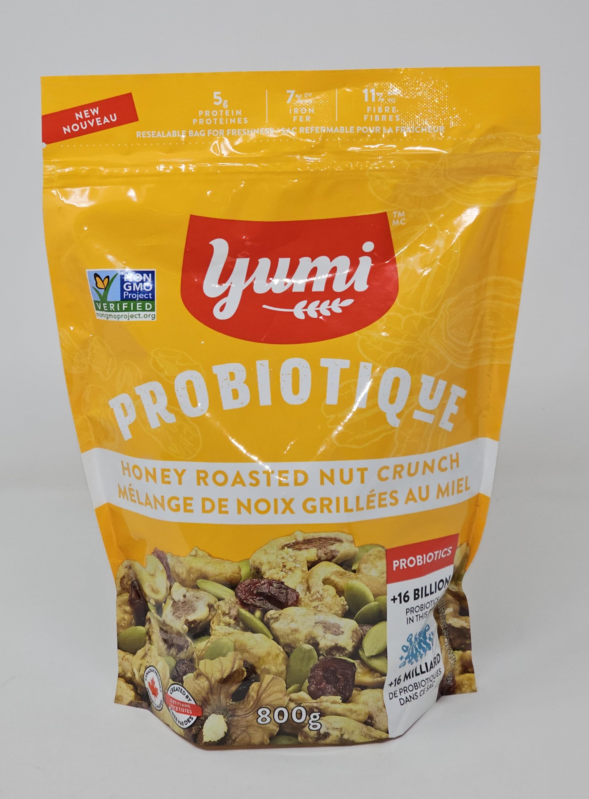Yumi Probiotique Honey Roasted Nut Crunch, Non-GMO, Free of Cholesterol ...