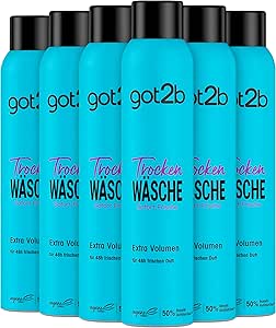got2b Schwarzkopf Dry Shampoo Extra Volume (6 x 200 ml), Instant Fresh Effect & Volume Boost, No ...