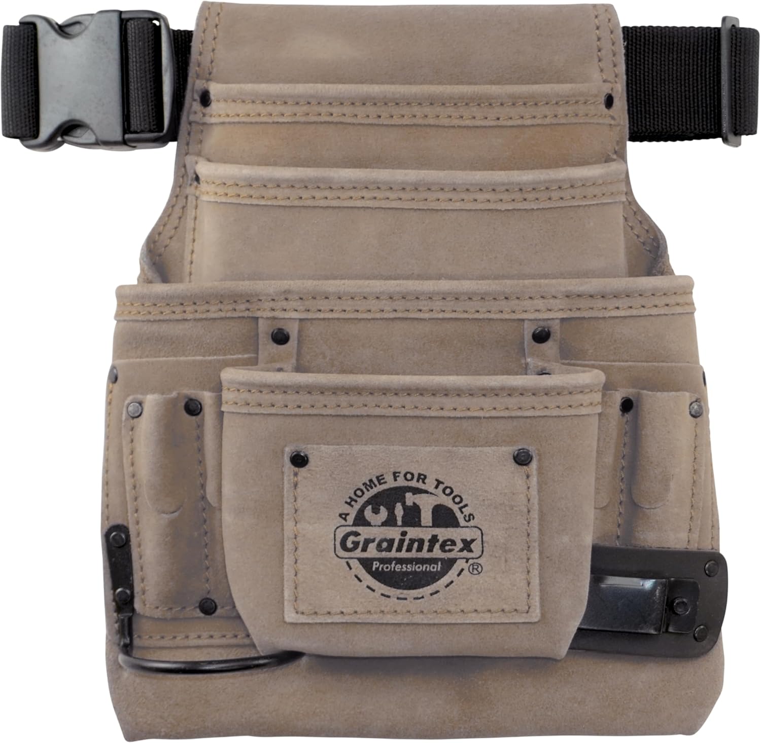 Graintex PL36S 10 Pocket Nail & Tool Pouch with Embossed Leather Belt ...