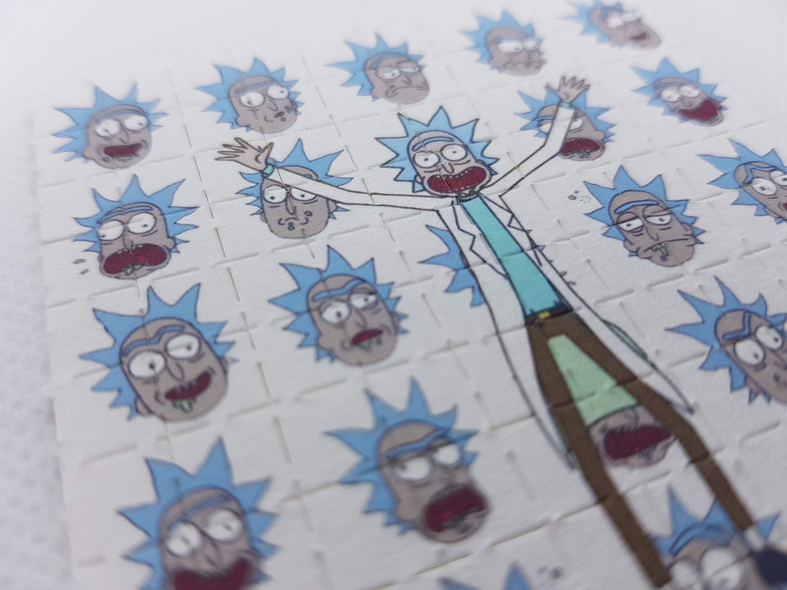Buy Rick and Morty mini Blotter Art - HD 10x10 no LSD no ACID, Trippy ...