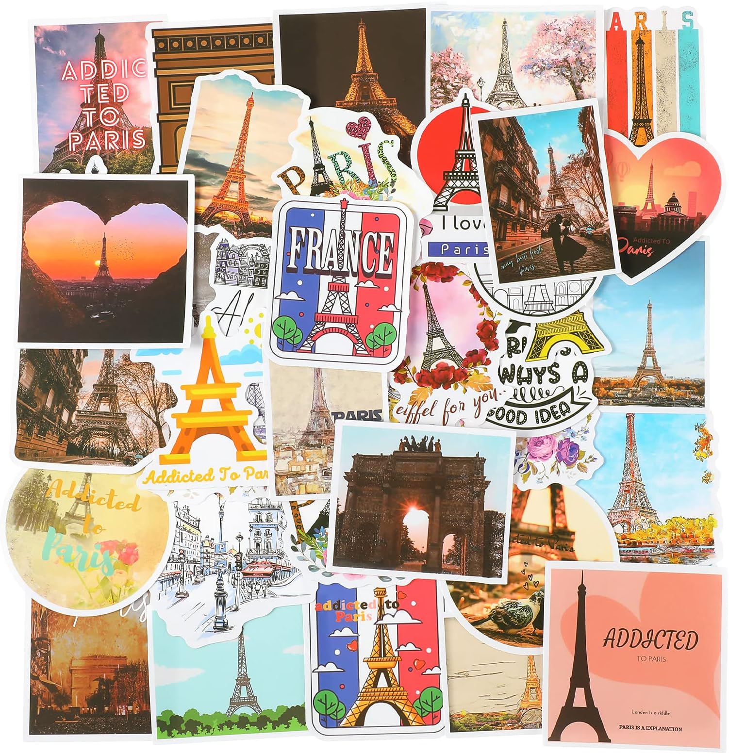 Amazon.com: Paris Eiffel Tower France Vinyl Sticker Decal Travel 5 ...