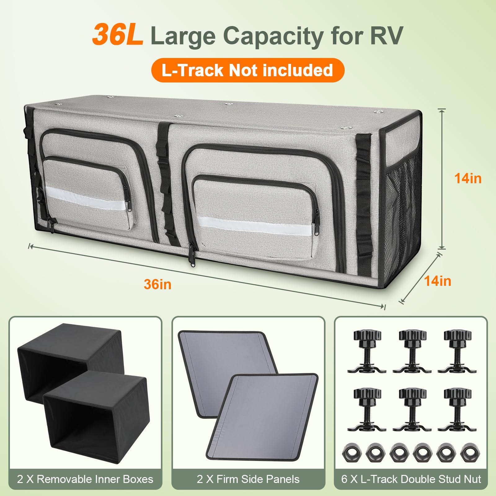 RV Overhead Storage 36-Inch RV Overhead Soft Storage Cabinet - Fits ...
