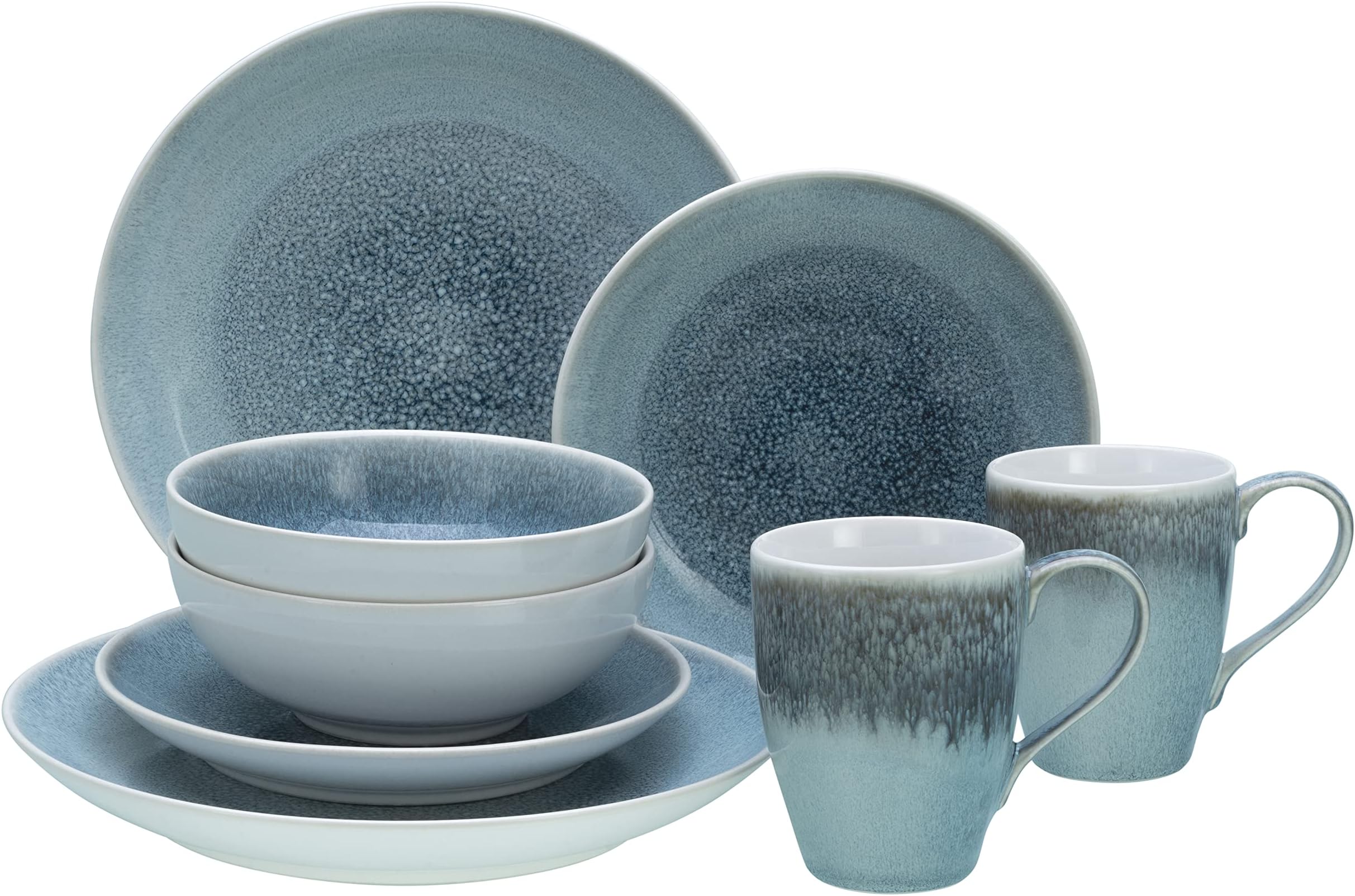 CreaTable, 25857, Serie Caldera Eisblau, Geschirrset, Kombiservice 8 teilig : Amazon.de: Küche ...