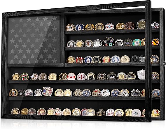 Amazon.com: MOCAS Challenge Coin Display Case, Lockable Military Coin ...