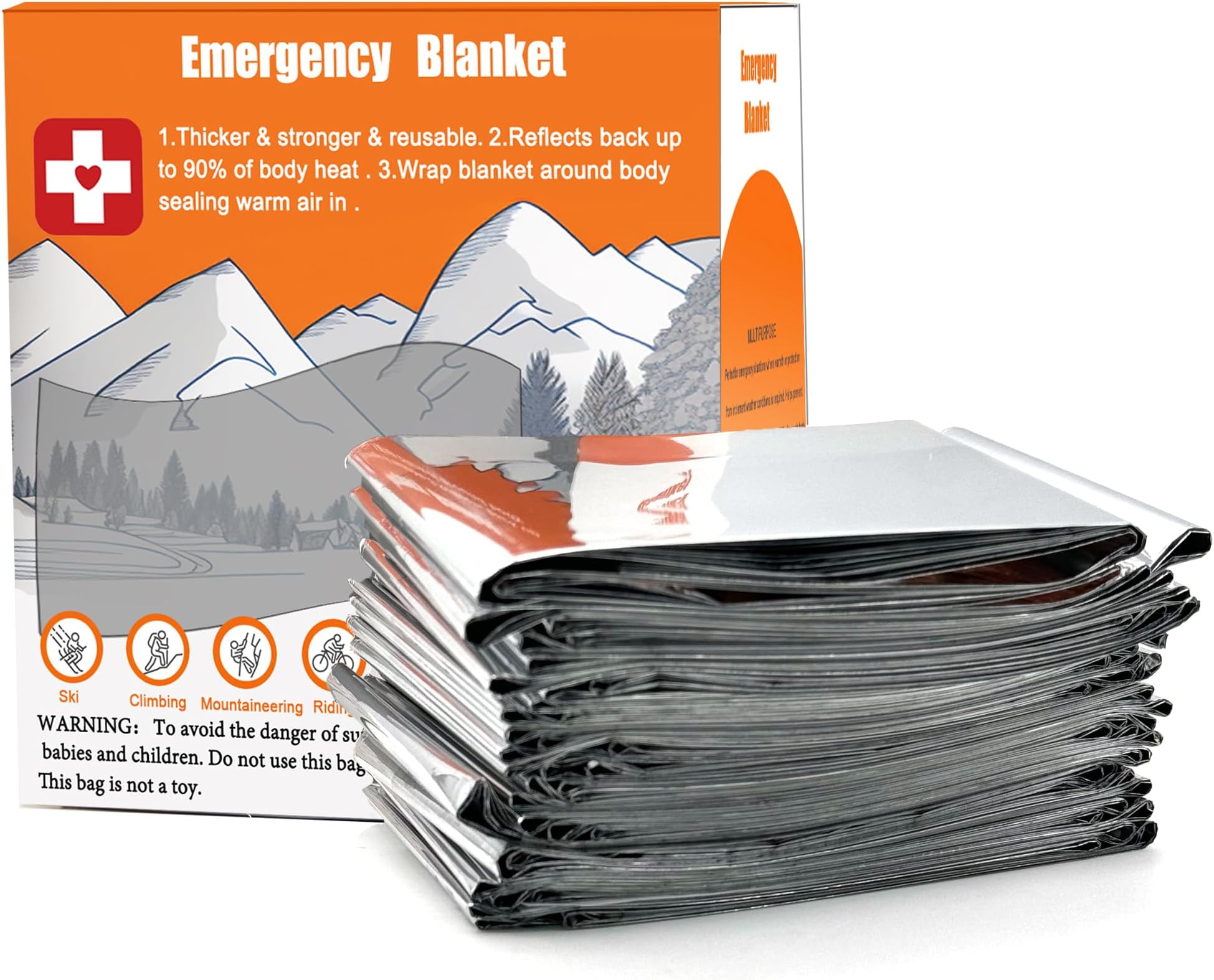 Amazon.com: Emergency Blankets Mylar Thermal Blanket,(10 Pack) of ...