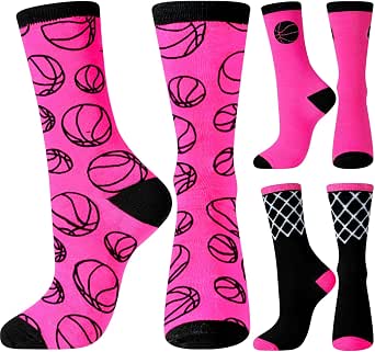 Amazon.com: Xtinmee 6 Pairs Basketball Socks Funny Novelty Crew Socks ...