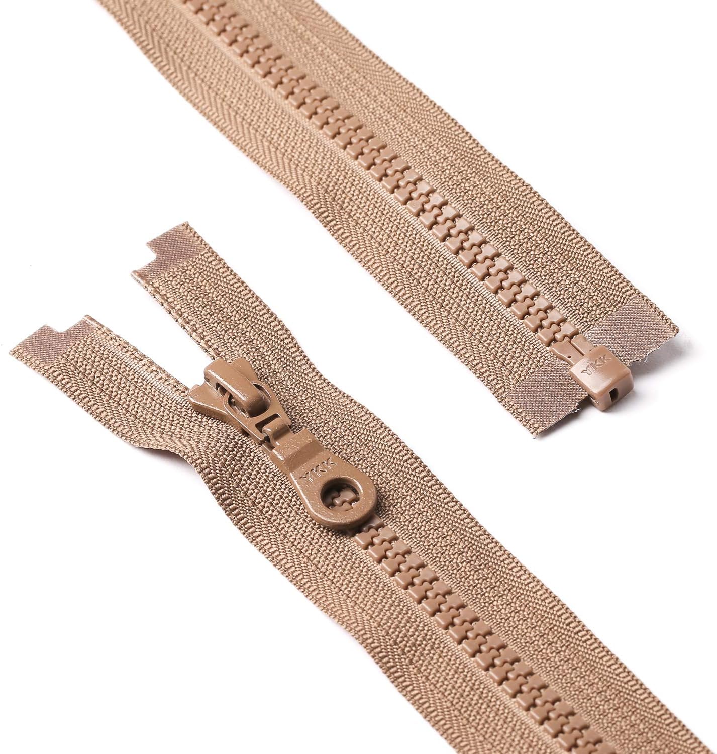YKK VISLON Open END Zip – Dark Beige - Chunky Plastic - Doughnut Zip ...