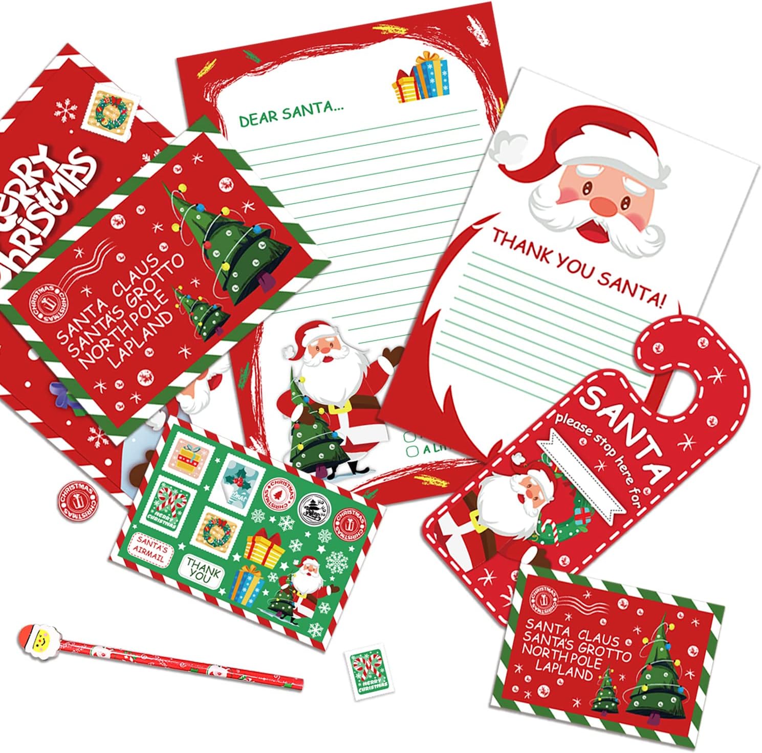 VEYLIN Letter to Santa Kit, 7PCS Letter to Santa Includes Letter ...