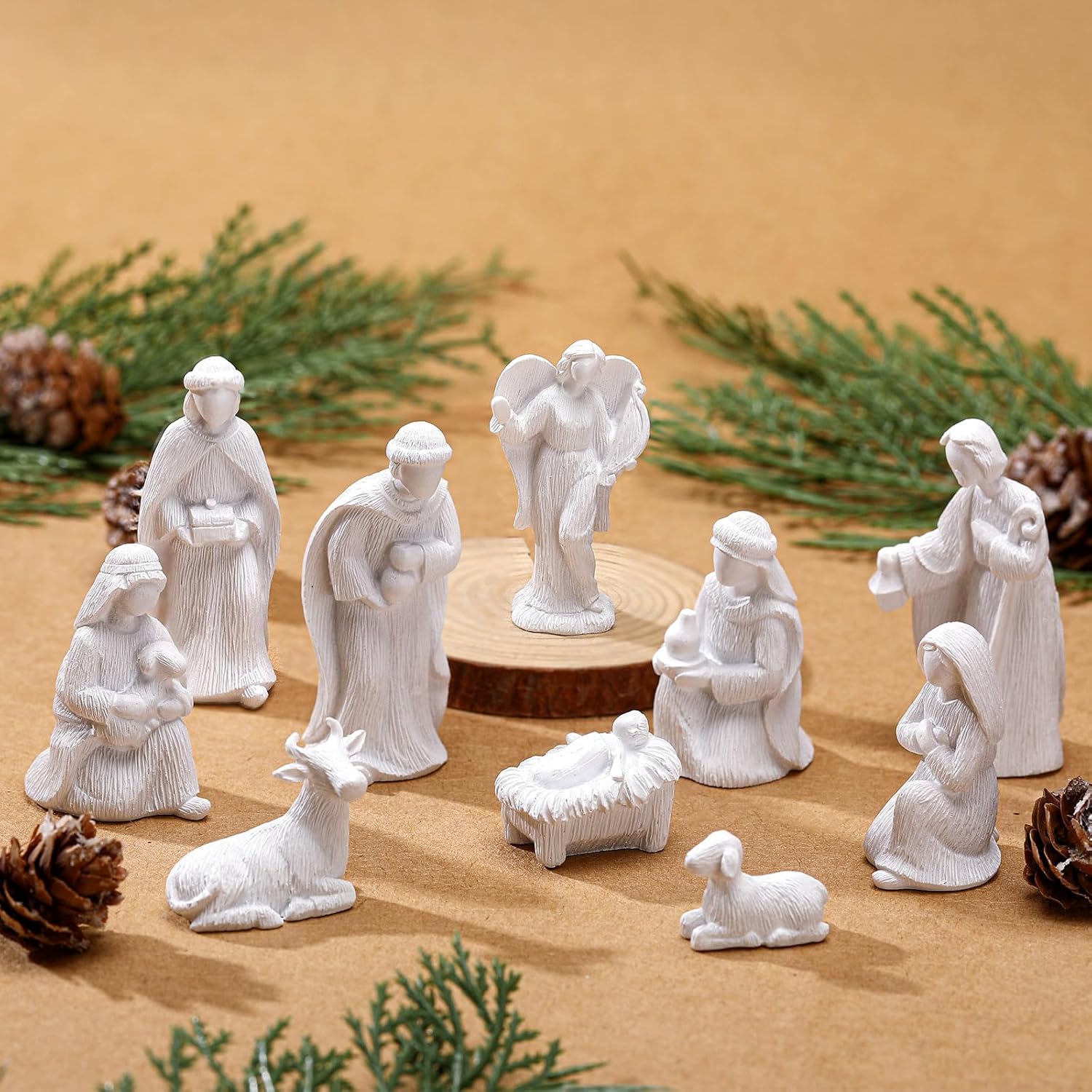 Amazon.com: Suzile 10 Pcs Christmas Nativity Set Mini Resin Nativity ...