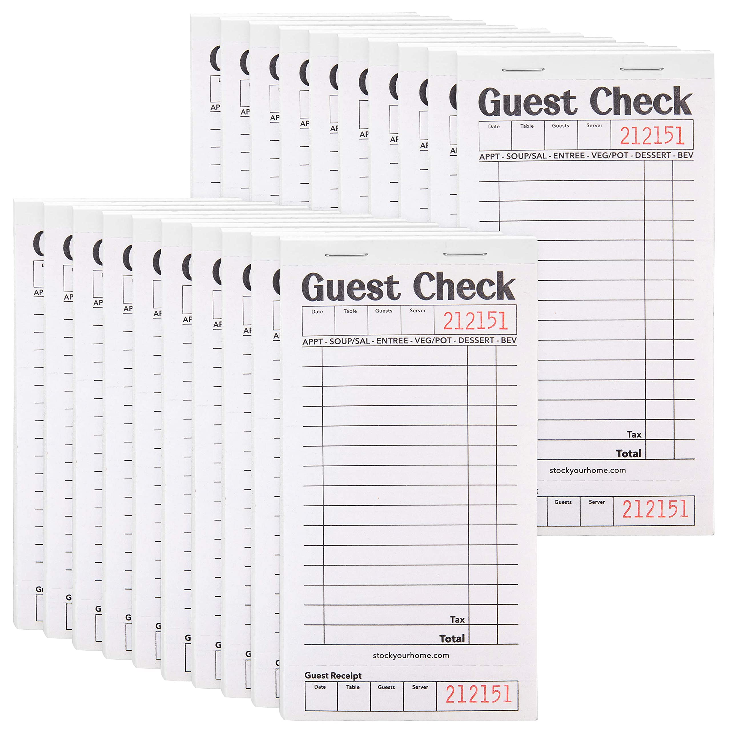 Amazon.com: Stock Your Home Black+White Guest Check Books for Servers ...