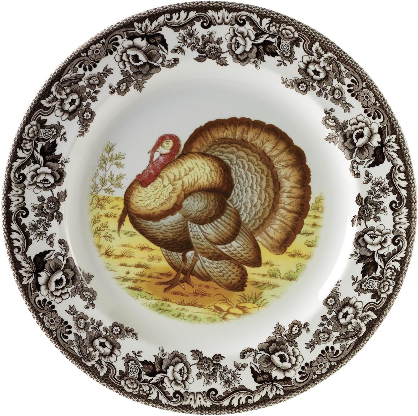 Amazon.com | Spode Woodland Dinner Plates, Turkey, Set of 4, 10.5 ...