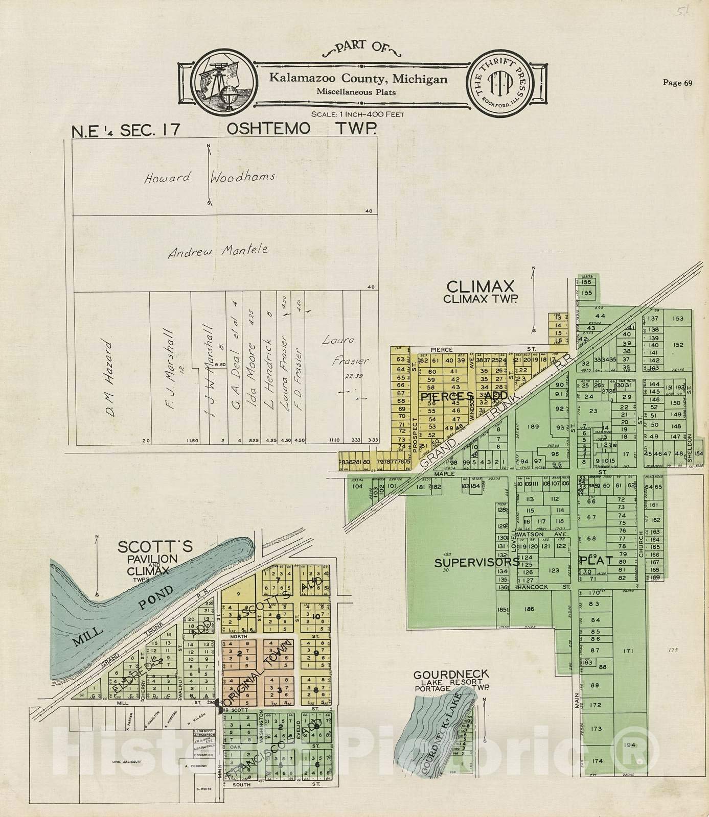 Oshtemo Township Plat Map 1876 Plat Map Huron Township Wayne County