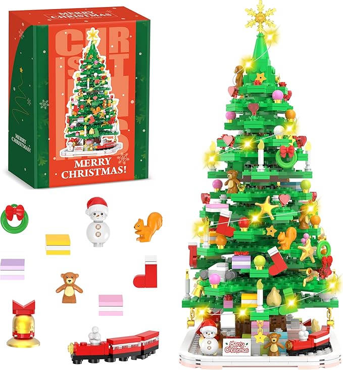 Amazon.com: Wowok Christmas Building Blocks Toy - Christmas Tree ...