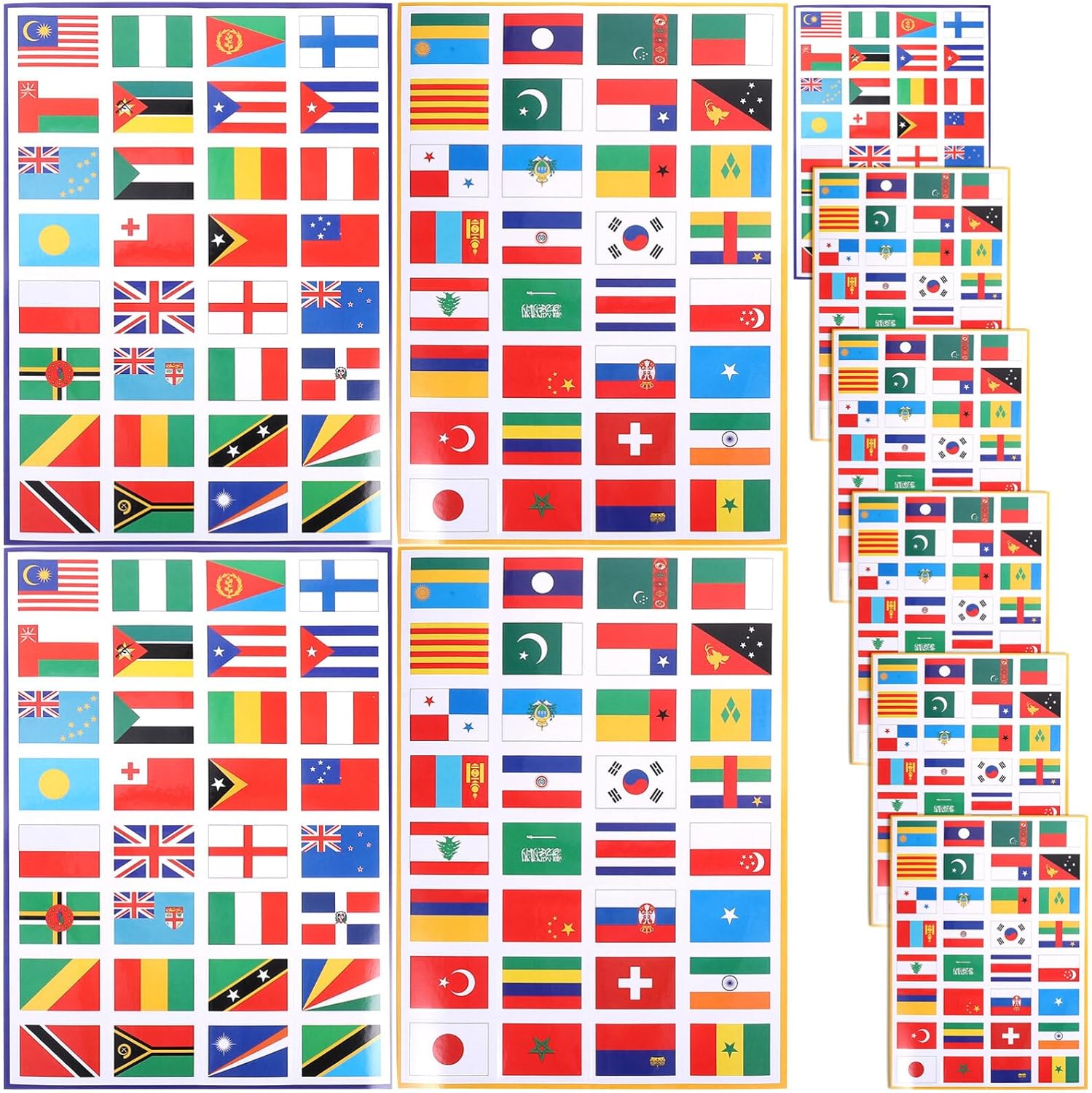 FAVOMOTO Stickers Country Passport Countries Scrapbook - World Flag ...