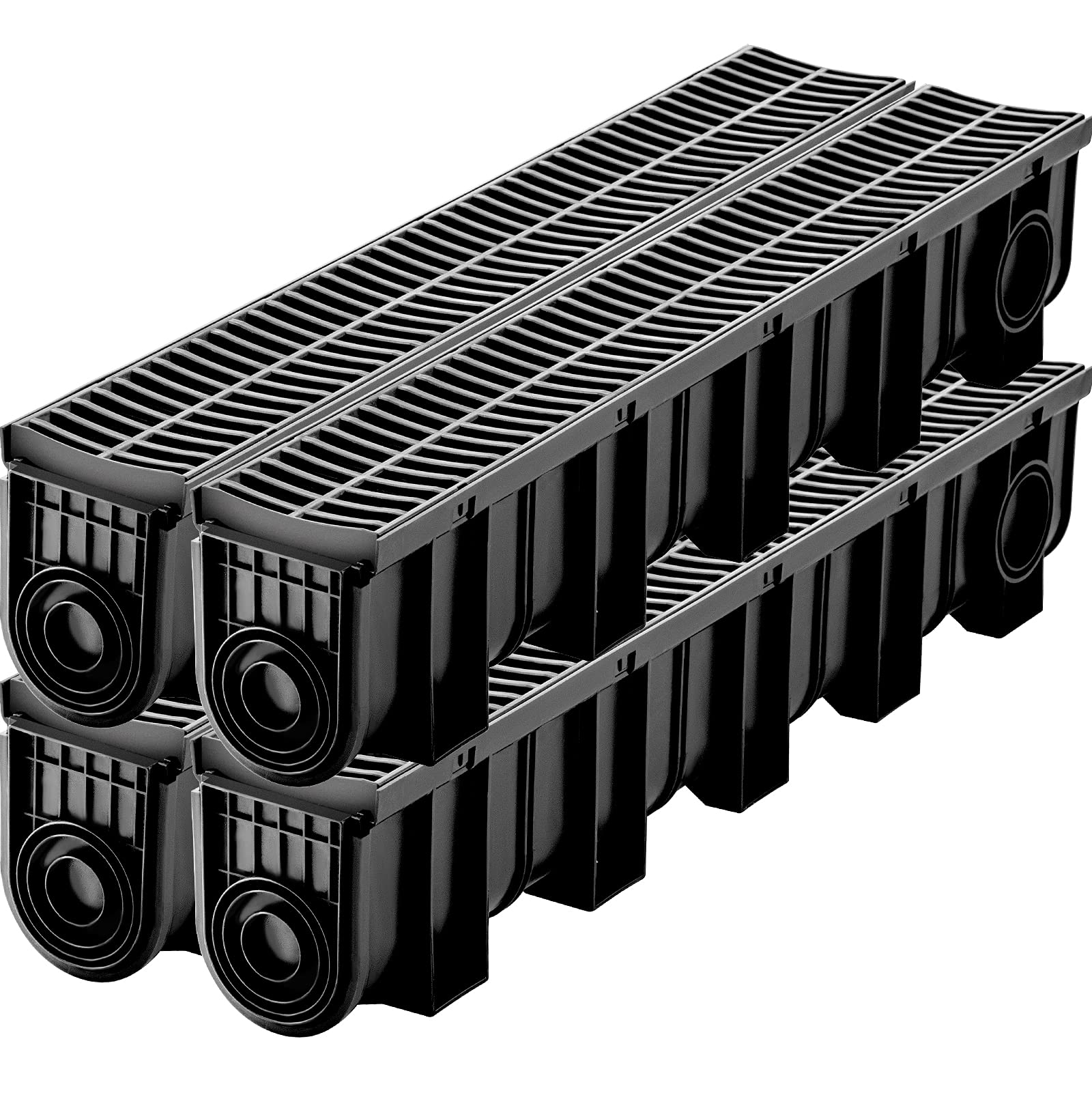 Buy VEVOR Trench Drain System Channel Drain With Plastic Grate 5 8x7 Buy VEVOR Trench Drain System Channel Drain With Plastic Grate 5 8x7
