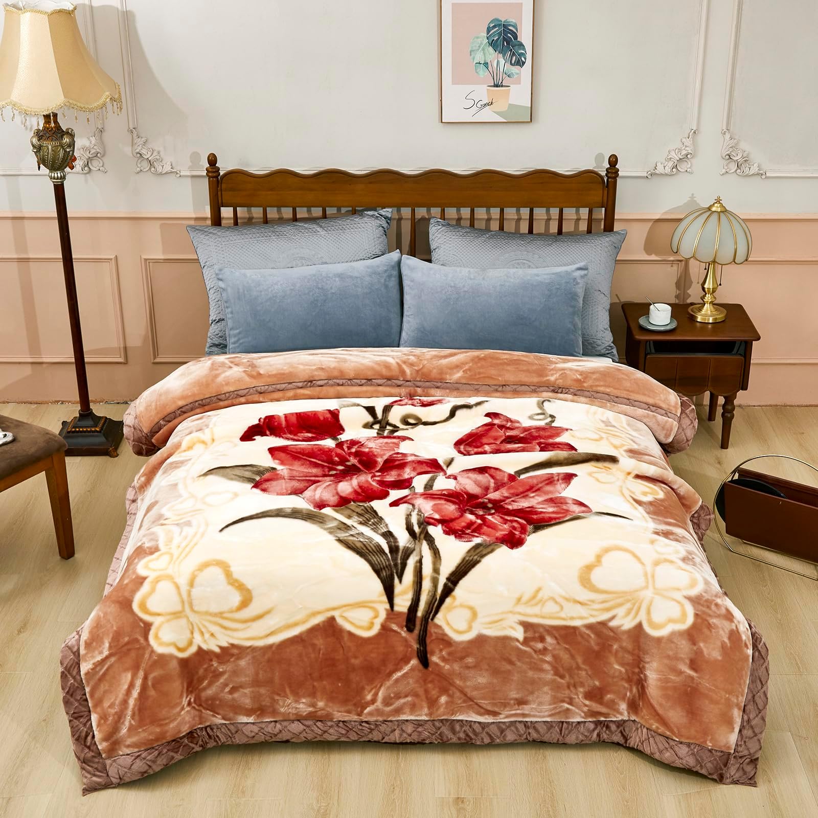 Amazon.com: LGYKUMEG Warm Winter Plush Fleece Blanket Queen Size 91x79 ...