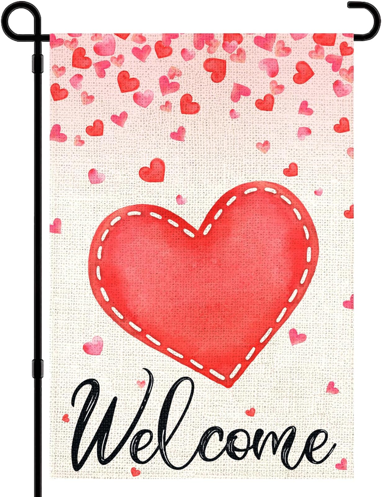 Amazon.com : AVOIN colorlife Valentines Day Love Hearts Welcome Garden ...