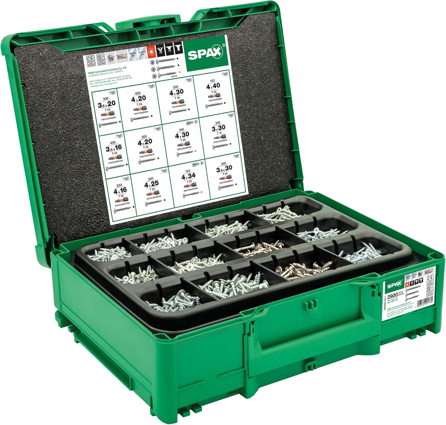 SPAX Box Systainer³ T-Loc für den Möbelbau, Schraubenset mit 2.900 ...