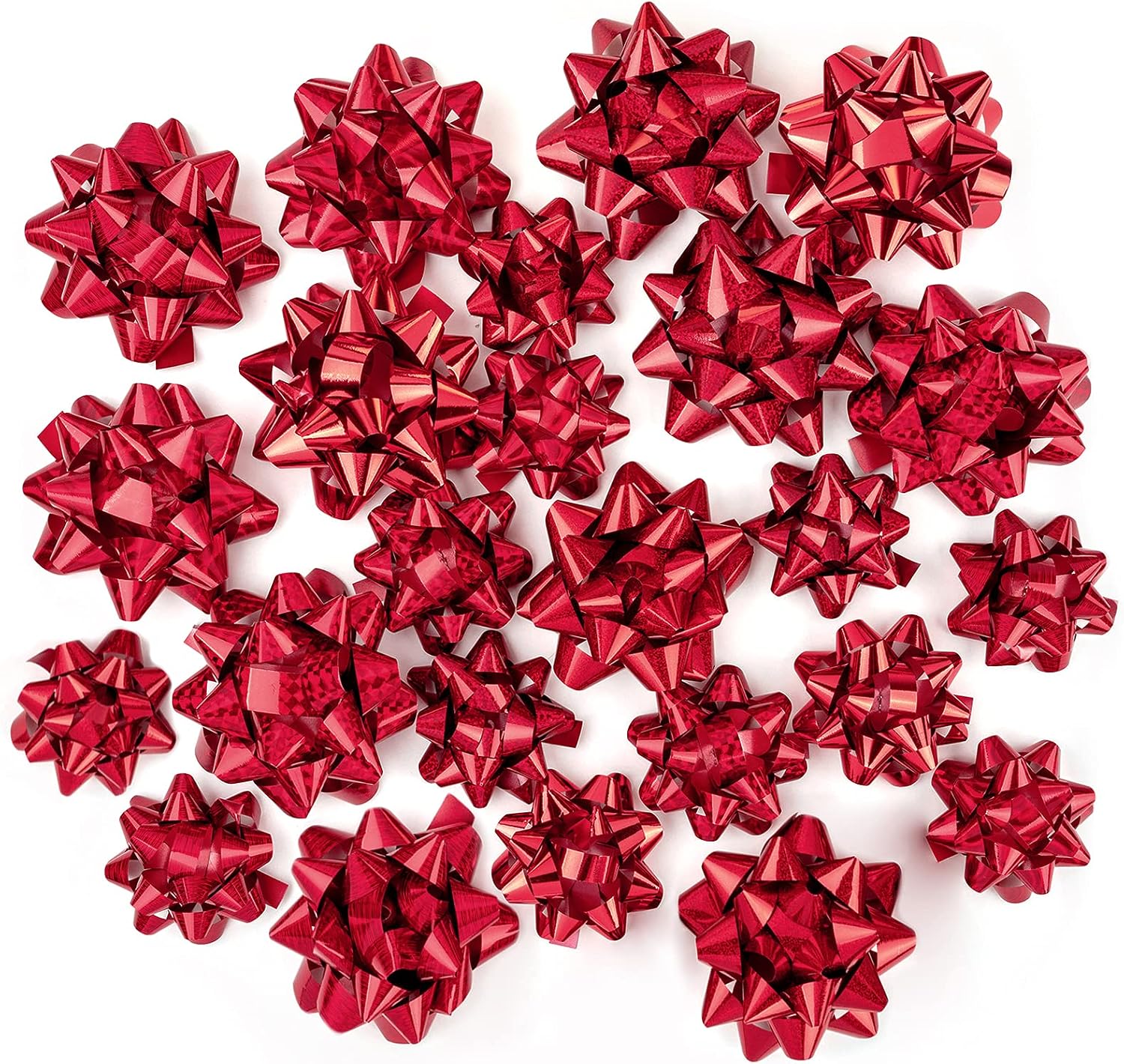 Amazon.com: WRAPAHOLIC Red Gift Bow Assortment (24 Bows) for Birthday ...