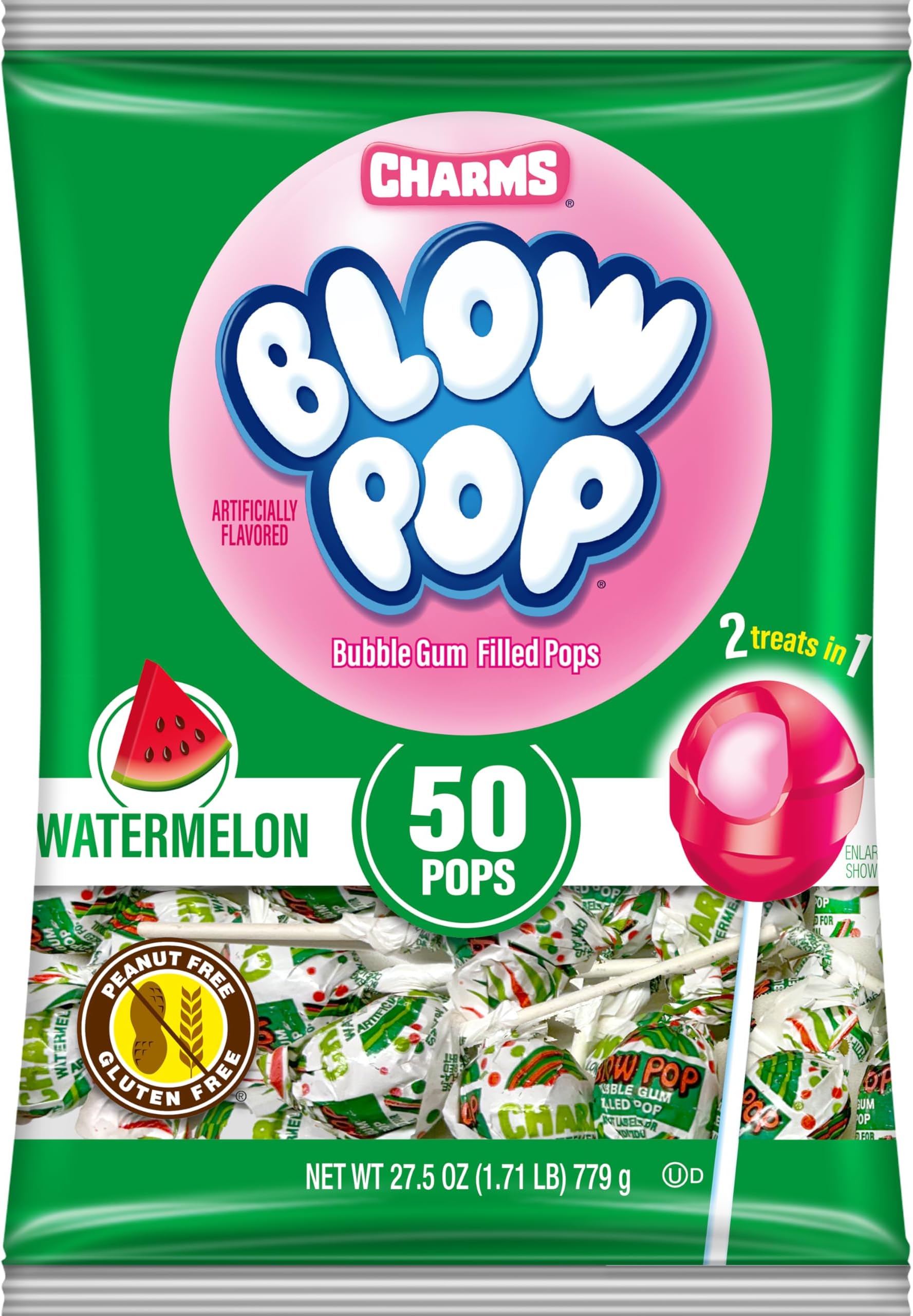 Amazon.com : Blow Pop Lollipops - Dual Candy and Gum Suckers - Bulk ...