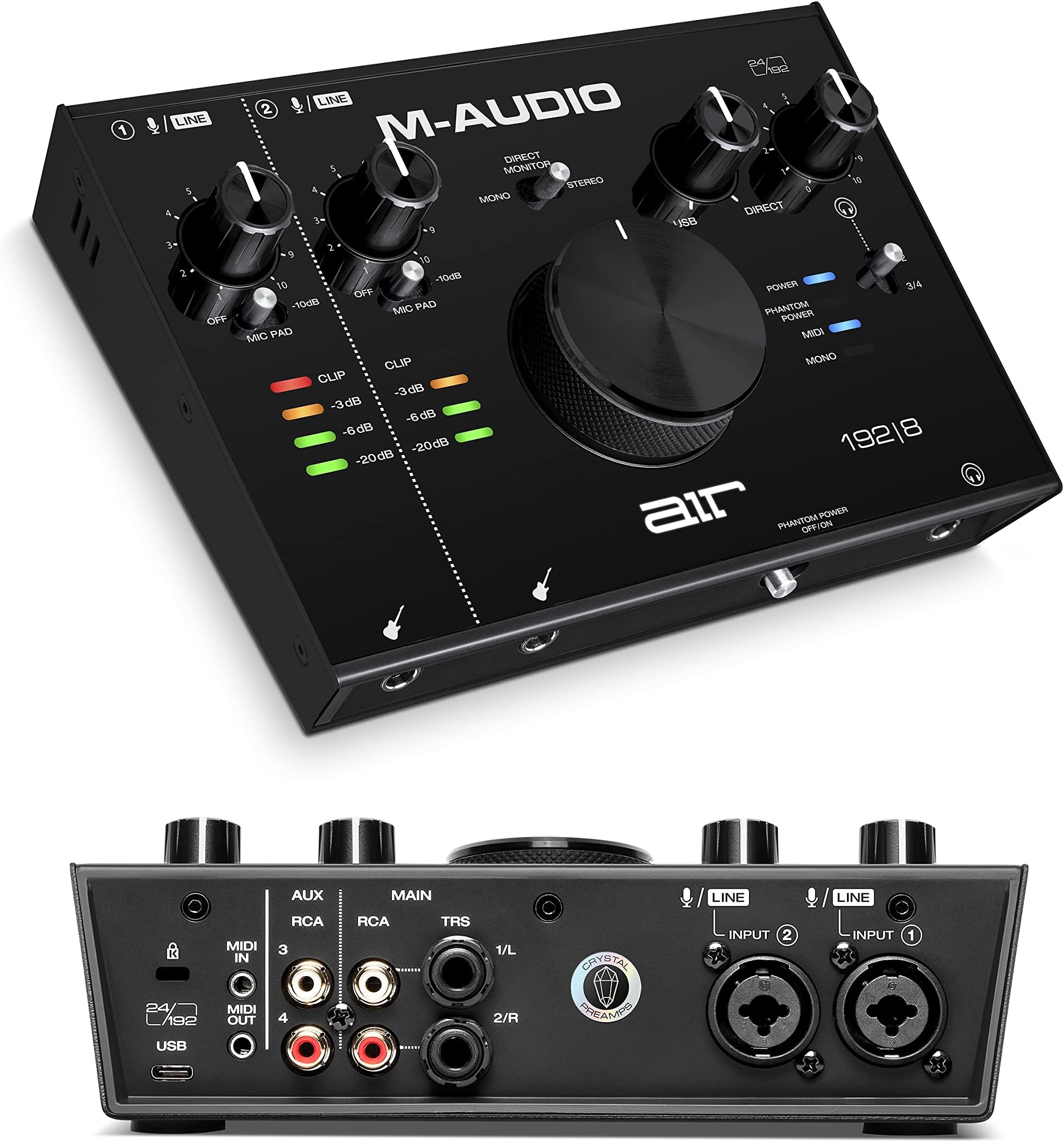 M-Audio AIR 192|8 | 2-In 4-Out USB Audio/MIDI Interface with Recording ...