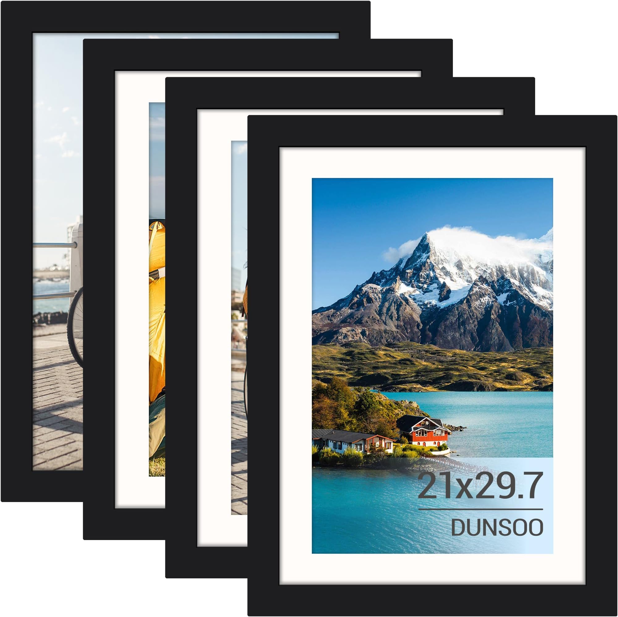 4 Pack A4 Picture Frame, A4 Black Photo Frames 21 X 29,7 cm for Table ...