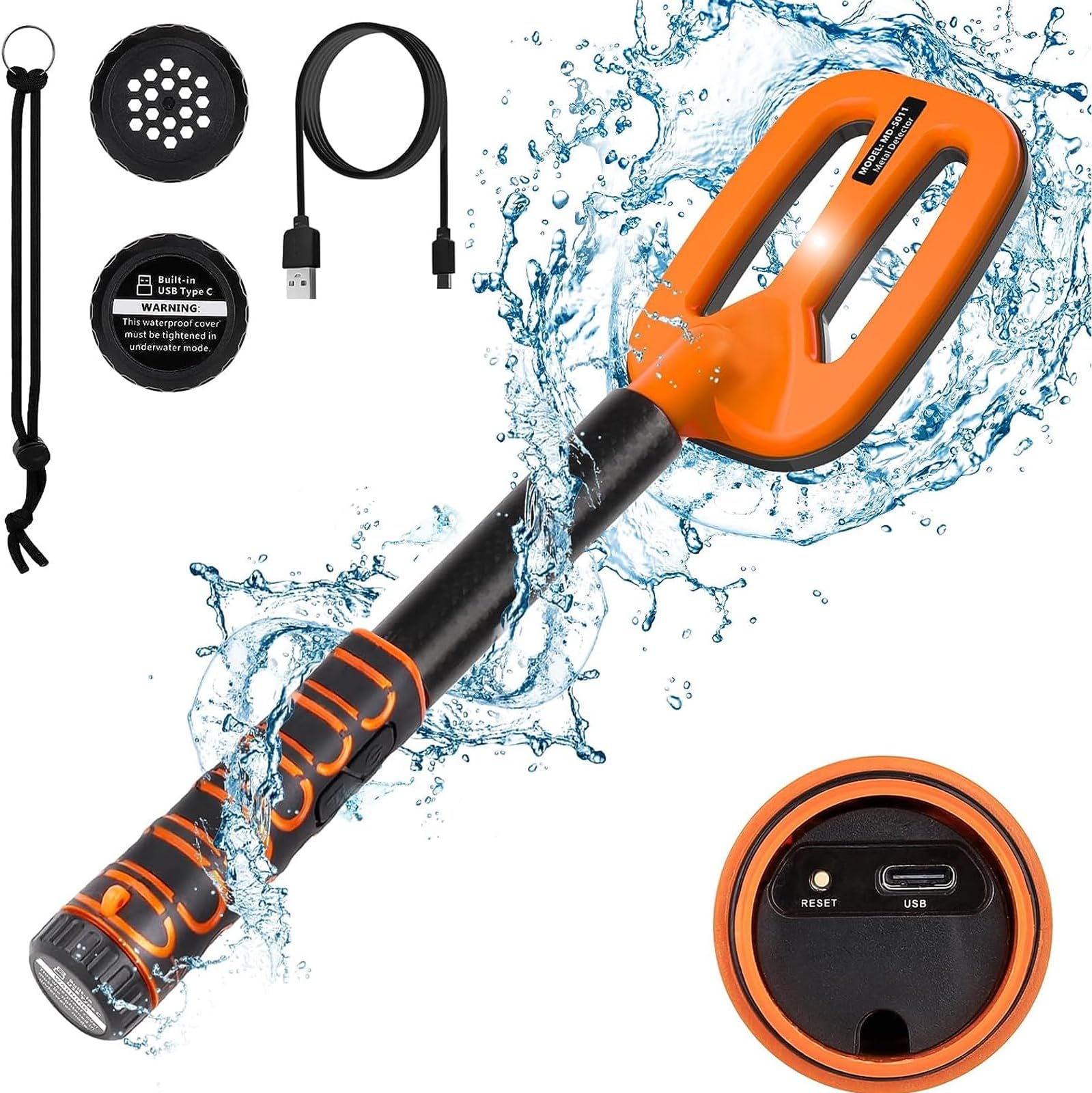 Amazon.com : OMMO Underwater Metal Detector, IP68 Fully Waterproof ...