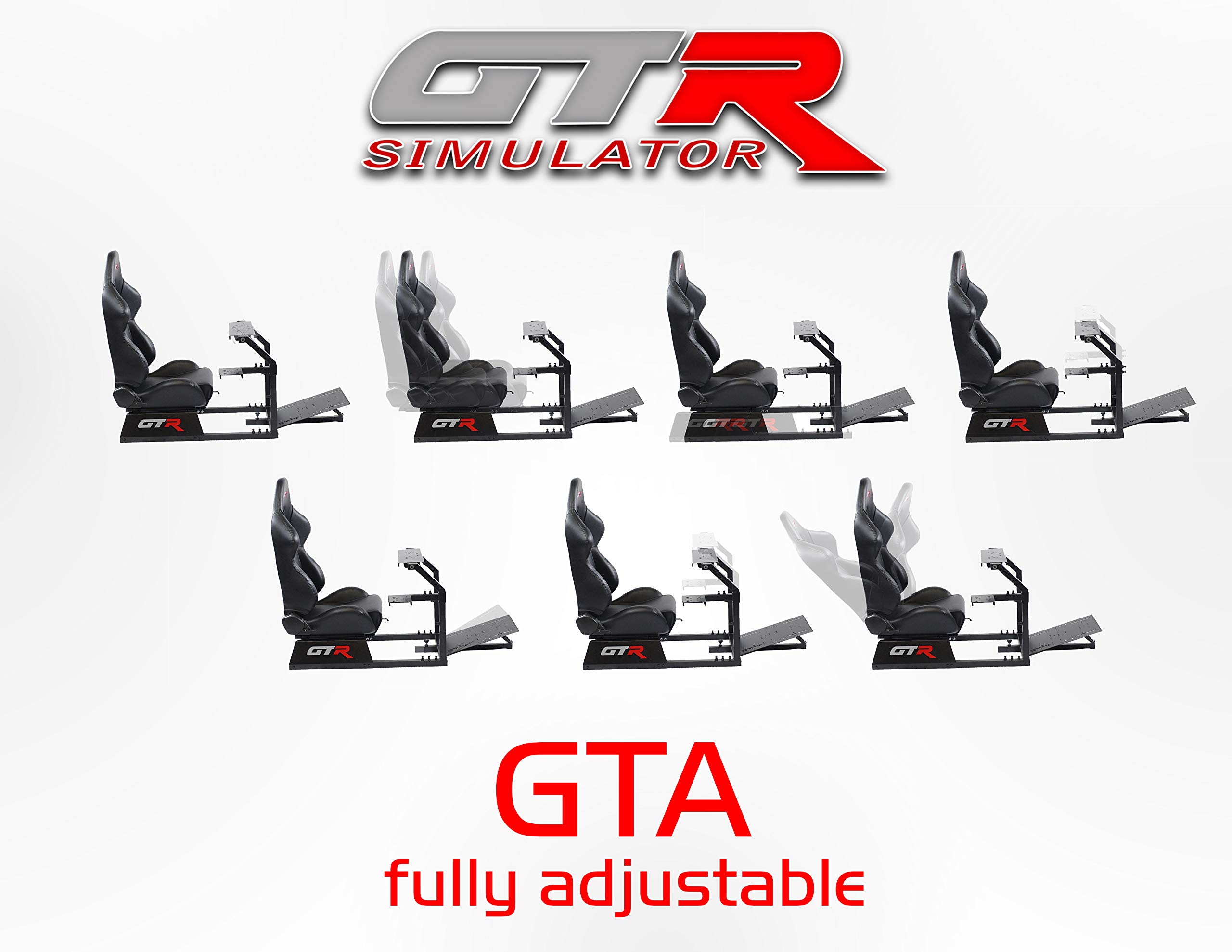 GTR Simulator GTA-F Model Black Frame Triple Single Monitor Stand with ...