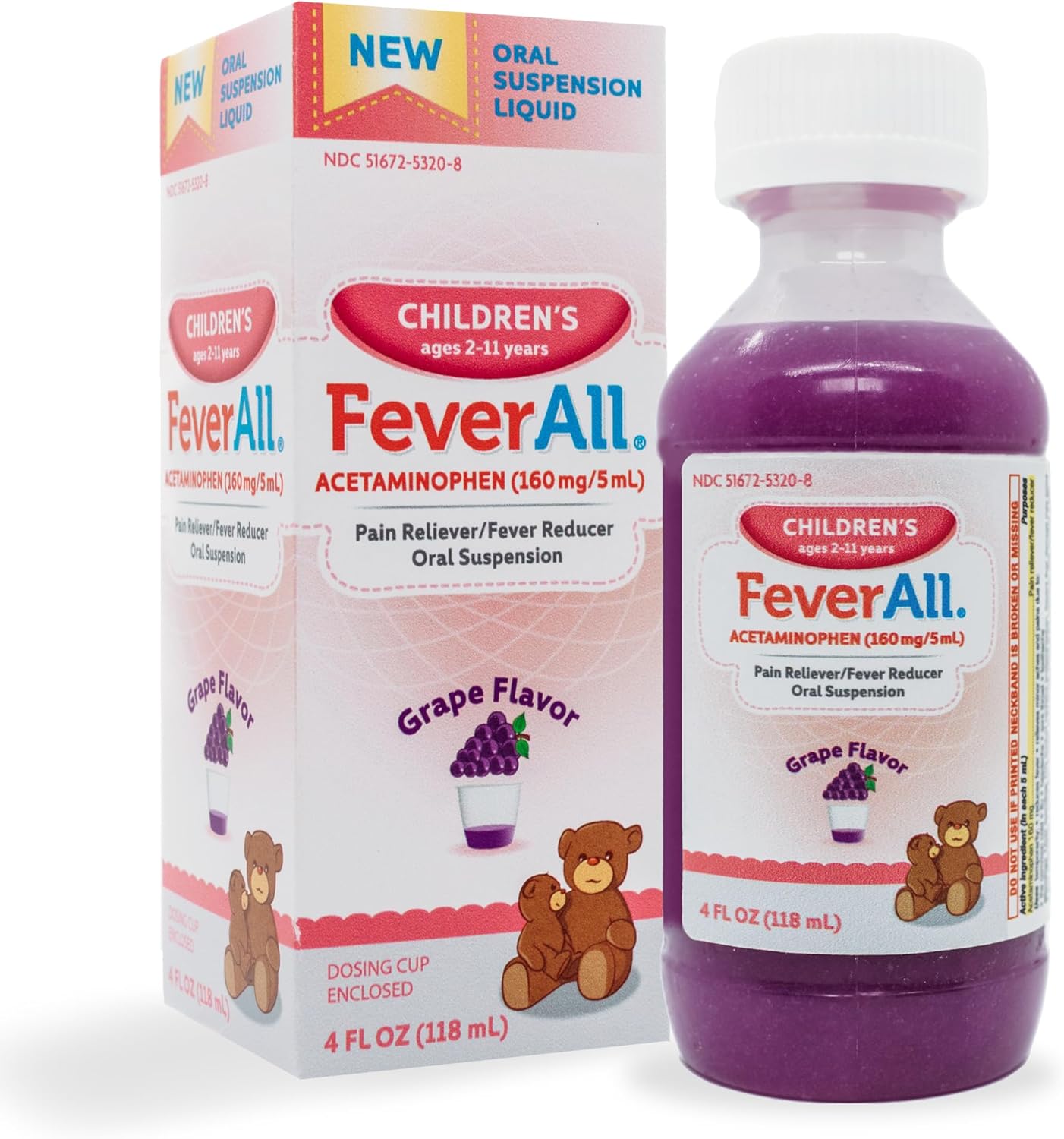 Amazon.com: Feverall Liquid Oral Children Fever Reducer/Pain Reliever ...