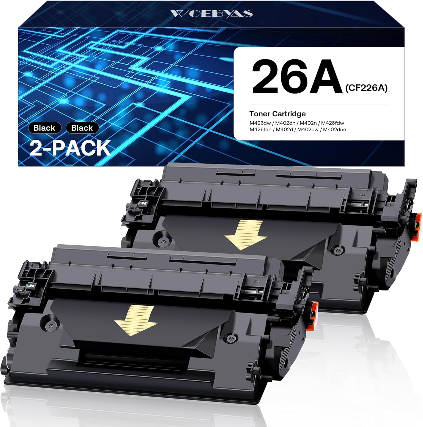 High Yield Toner 2 Pack High Yield HP 26X Compatible Toner Cartridge ...