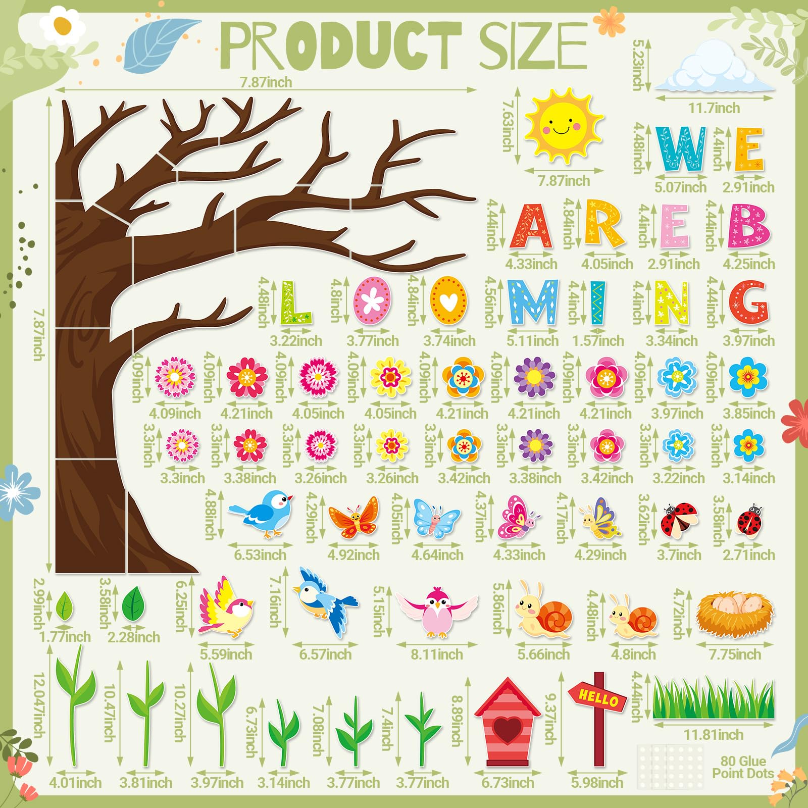 Snapklik.com : 161 Pcs Spring Bulletin Board Decorations Spring ...