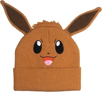 Amazon.com: Bioworld Pokemon Eevee Embroidered Beanie Cap Hat One Size ...