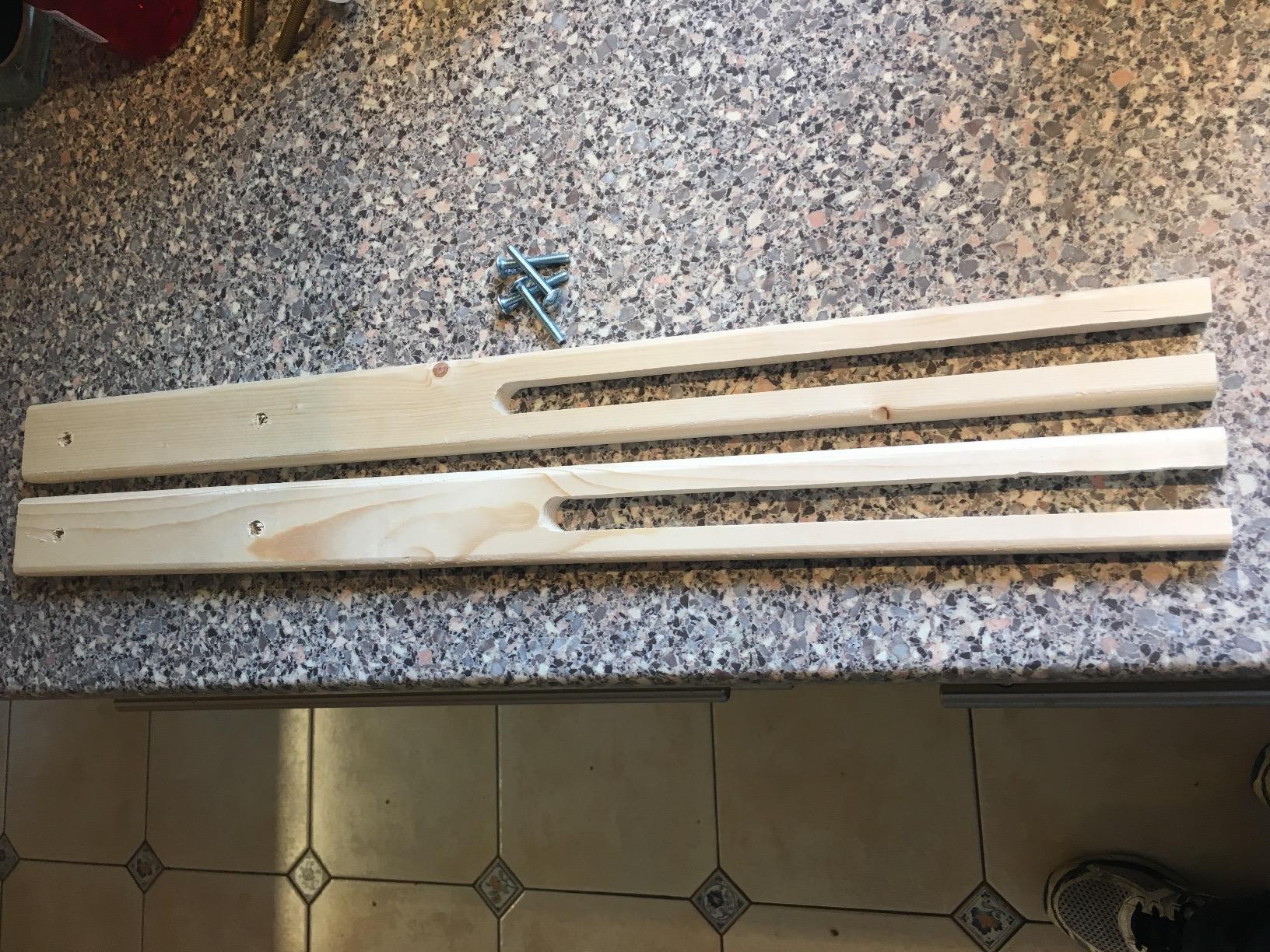 Heavy Duty 2 Bed headboard legs - Hardwood slotted head board support ...
