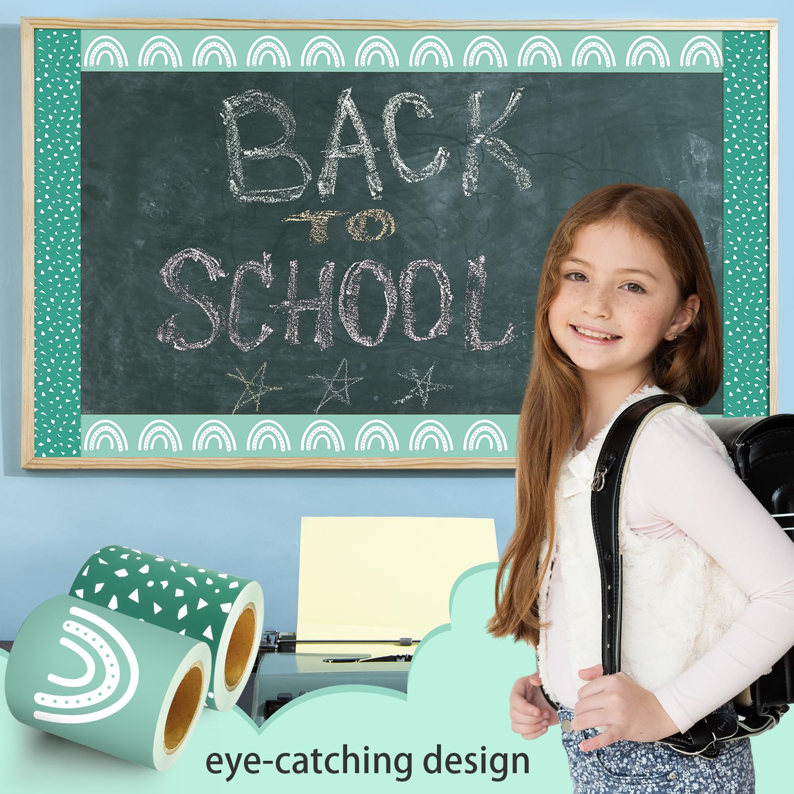 Snapklik.com : Bulletin Board Borders, 65Ft Boho Adhesive Straight ...