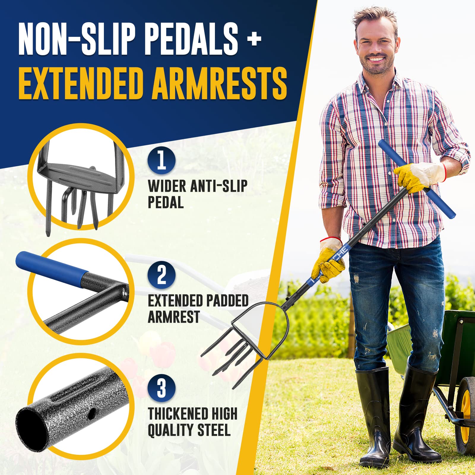 Snapklik.com : Garden Tiller Manual Hand Tiller Garden Claw Cultivator ...