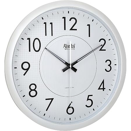 Buy Ajanta Analog 14 Inches White Night Glow (Radium) Sweep Movement ...